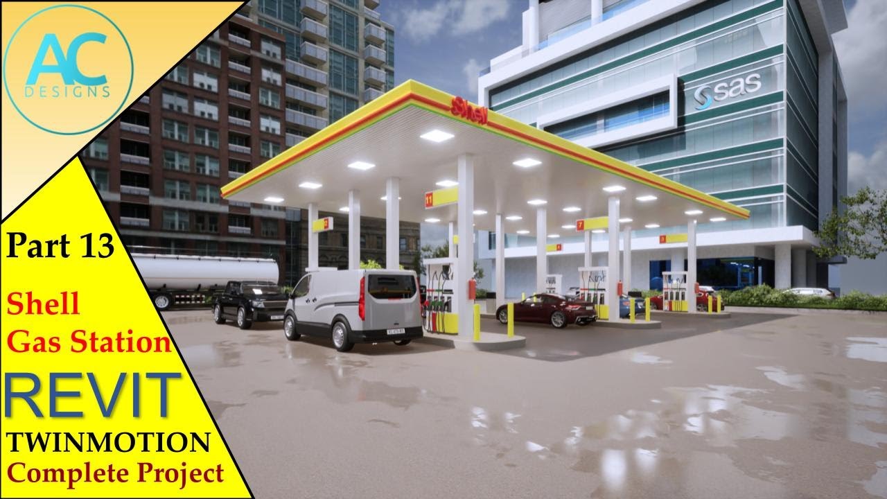 Shell Gas Station | Part 13 | Complete Step By Step Project | Revit and ...