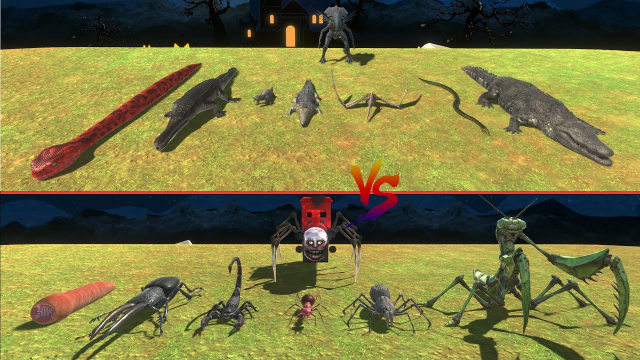 CHOO CHOO CHARLES & GIANT INVERTEBRATES VS XENOMORPH & REPTILES ...
