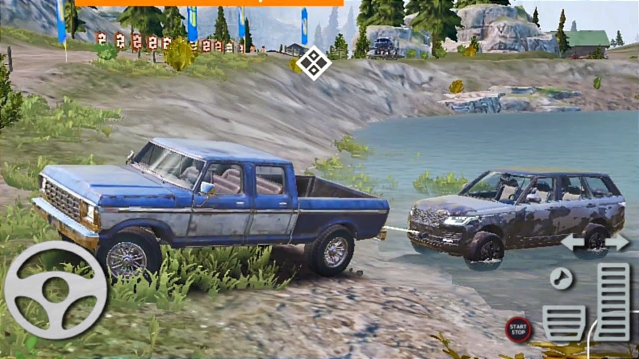 Pickup Truck Drags 4X4 Range Rover Car From Mud | Off Road 4x4 Driving ...