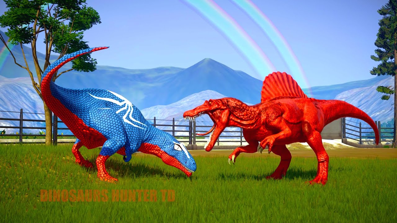 Titanosaurus spiderman vs spinosaurus, indominus rex, t-rex ...