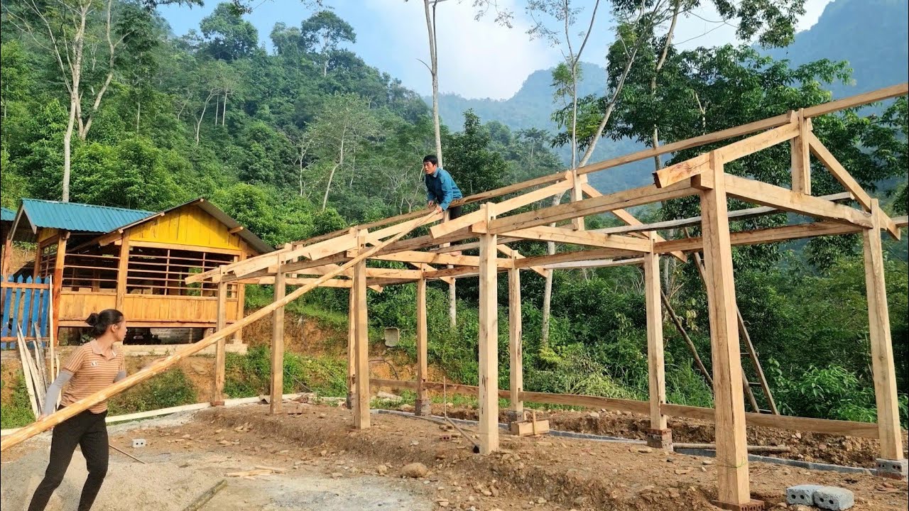 FULL VIDEO: 35 days to build an assembled wooden house (CABIN), build a ...