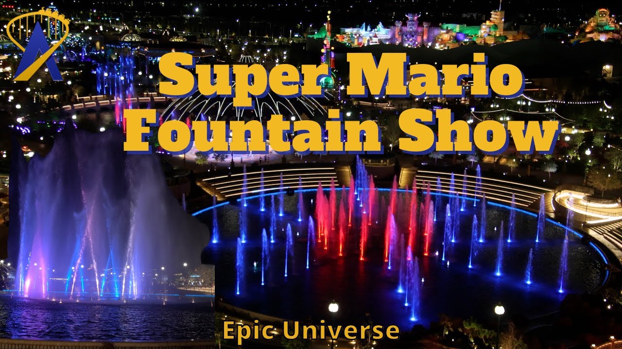 Multi-Angle Super Mario Fountain show at Epic Universe - YouTube