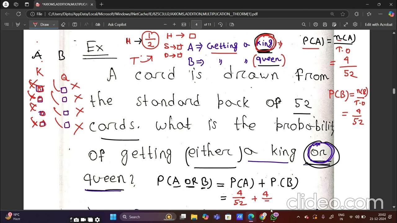 Addition Theorem and Multiplication Theorem of Probability - YouTube