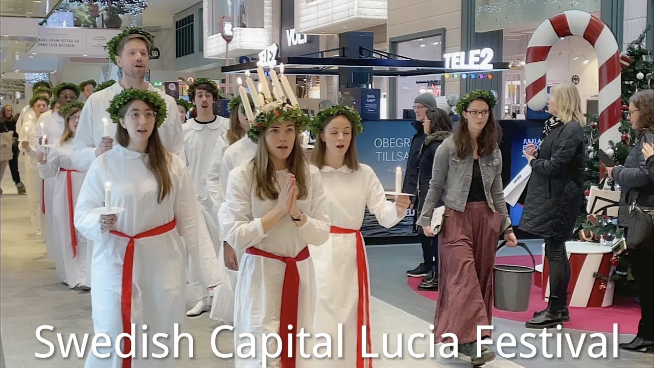 Stockholm Gallerian,Lucia Festival in Sweden，瑞典露西亚日/瑞典最黑暗最长的一天12月3号，也叫迎 ...