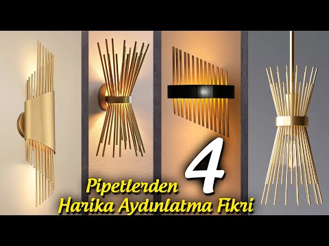 Avize yapımı - Aplik Yapımı - Pipetten Neler Yapılır - Aydınlatma Fikirleri #geridönüşüm