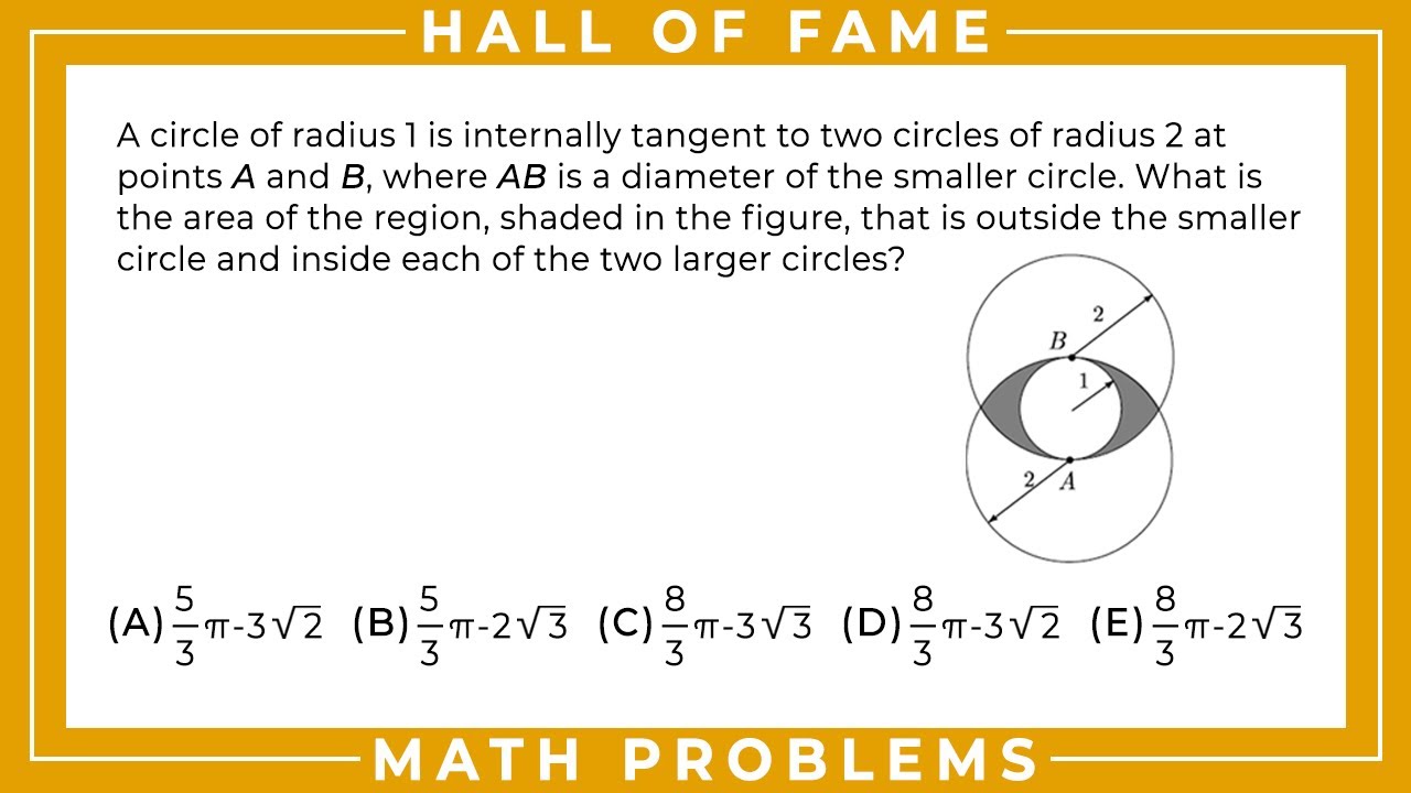 Hall of Fame, Math Contest Problems, Video 30 - YouTube