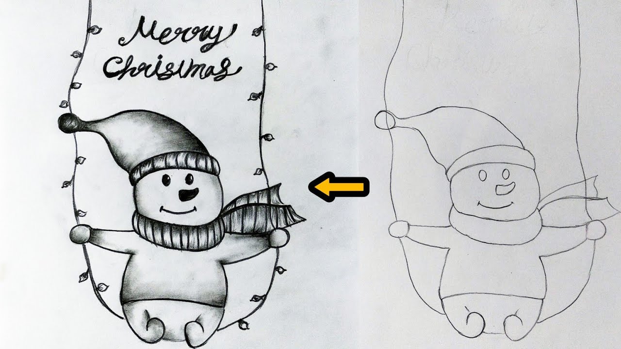 christmas drawing || easy Christmas drawing || for beginners - YouTube