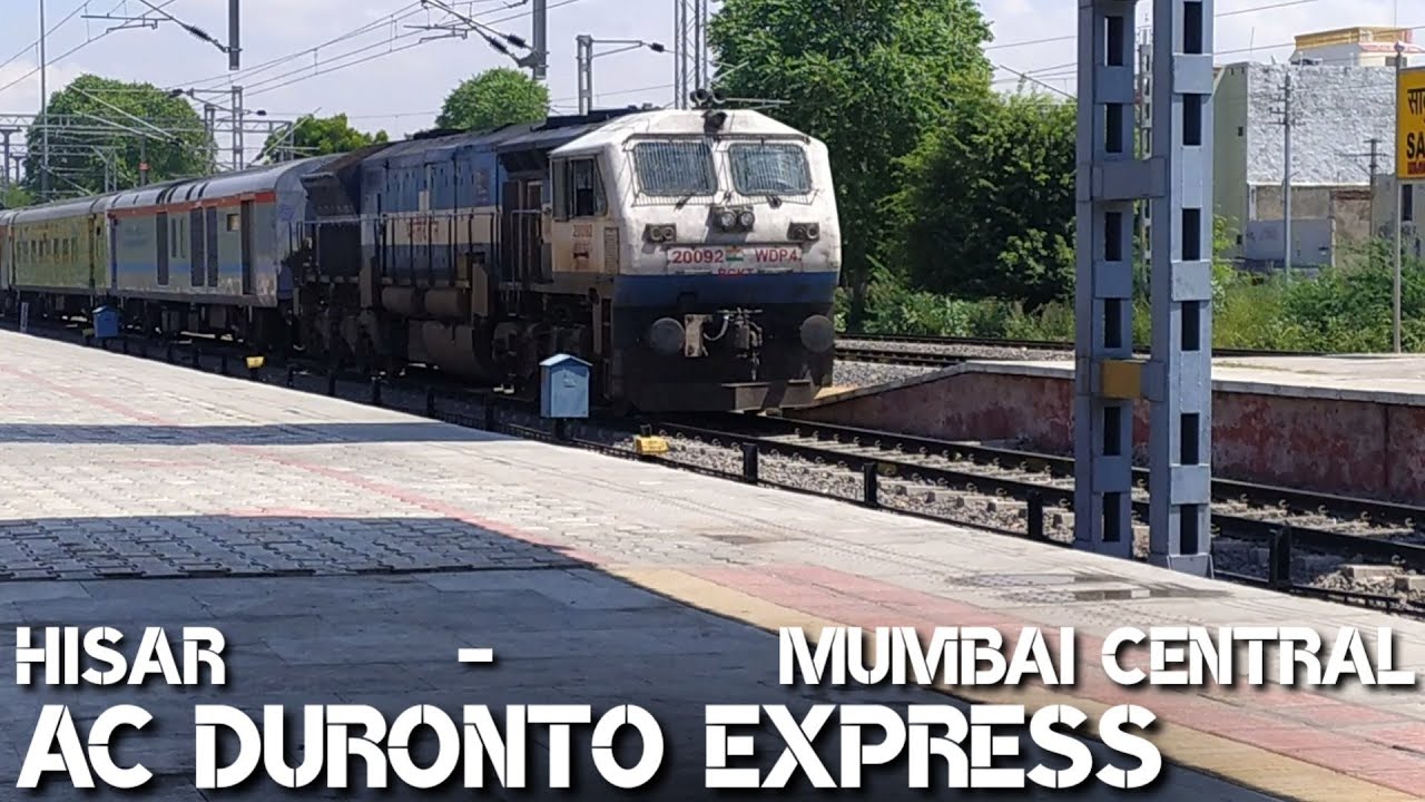 12240/Hisar - Mumbai Central AC Duronto Express Arrival At Sadulpur ...