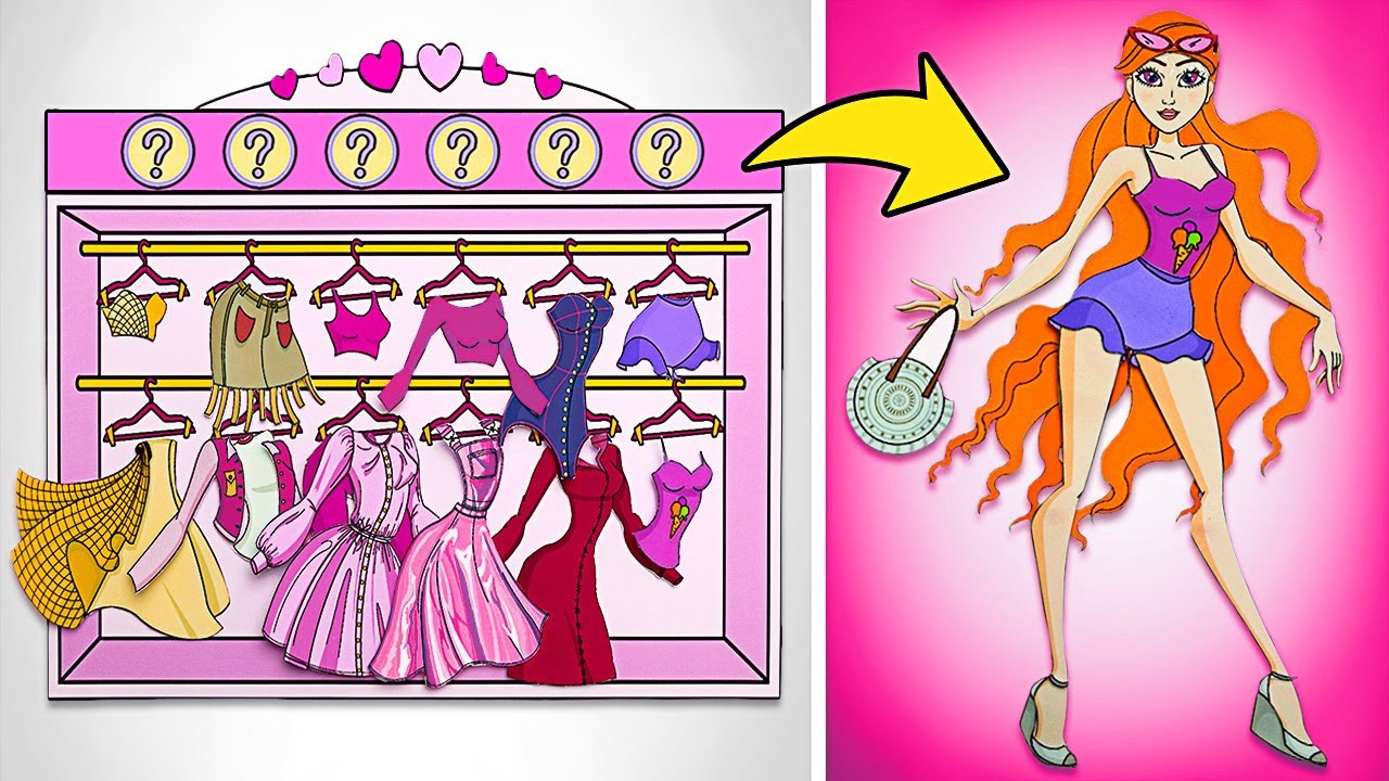 🌈 Fabulous Paper Princesses Makeover! || FUN Paper DIY || Amazing Retro ...