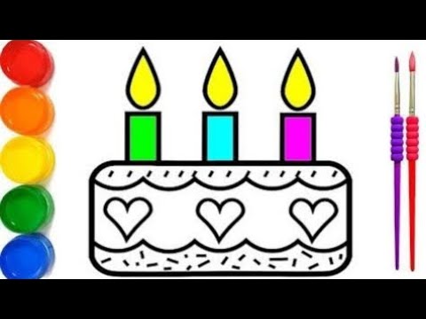 CAKE DRAWING STEP BY STEP | HOW TO DRAW A CAKE | EASY PAINTING AND ...