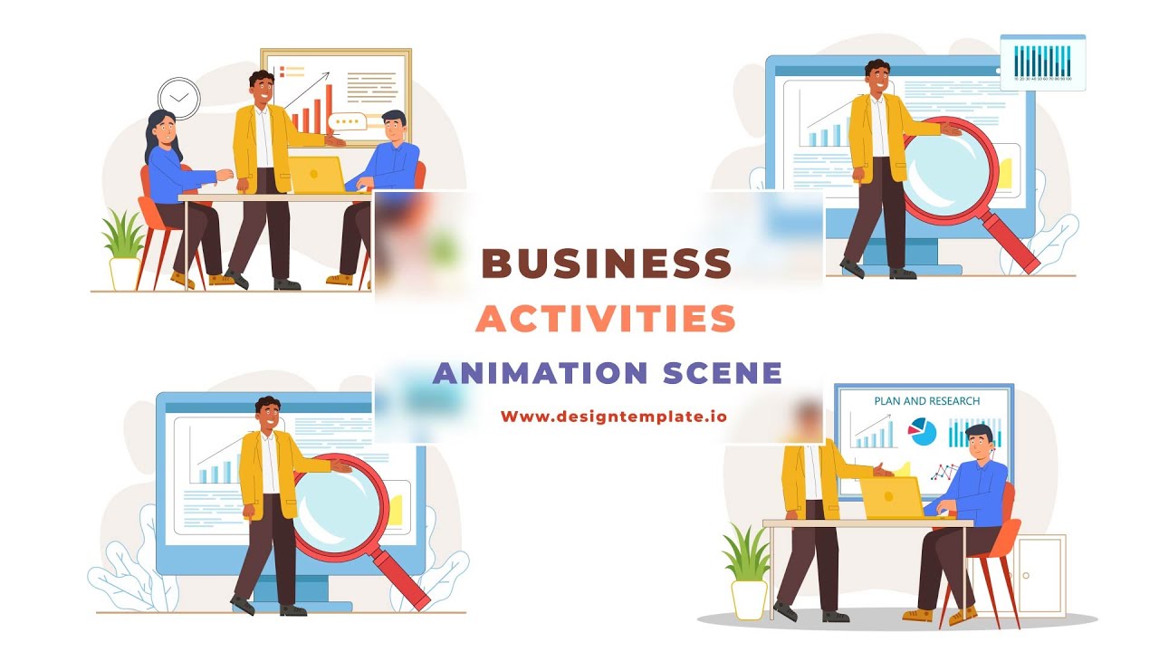Business Activities Animation Scene After Effects Template - YouTube