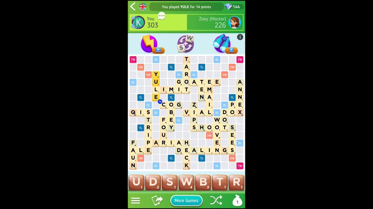 Scrabble GO - VS Computer Zoey (Master mode) - YouTube
