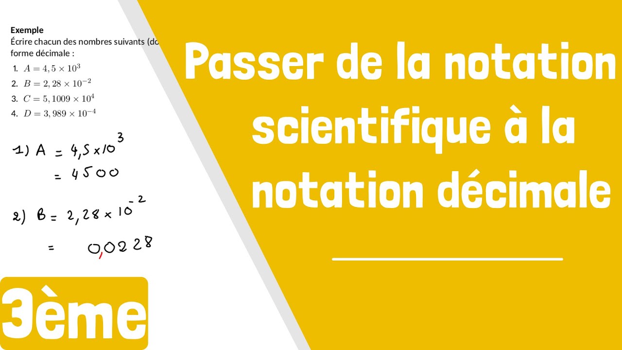 Comment passer de la notation scientifique à la notation décimale ? - YouTube