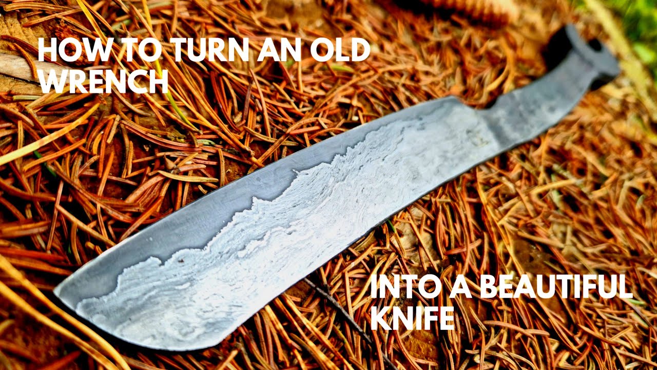 Forging a Knife From Very Old Wrought Iron Wrench - YouTube