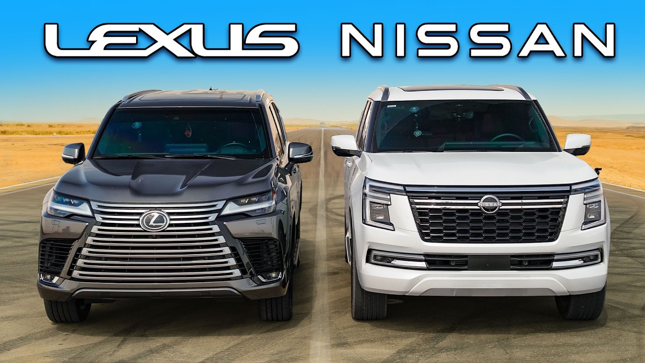 New Nissan Patrol v New Lexus LX: DRAG RACE - YouTube