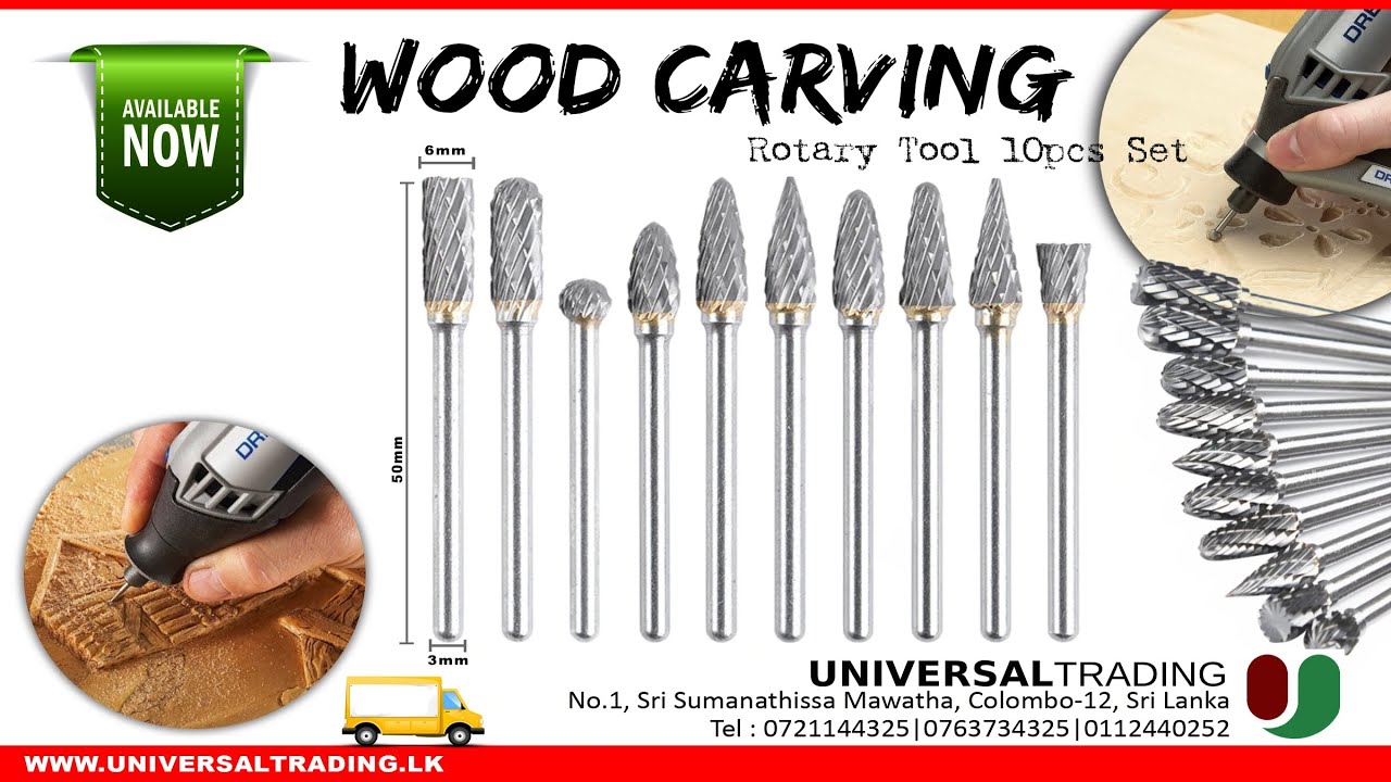 Wood carving 10pcs Rotary Burrs Tungsten Carbide Steel Rotary Files ...