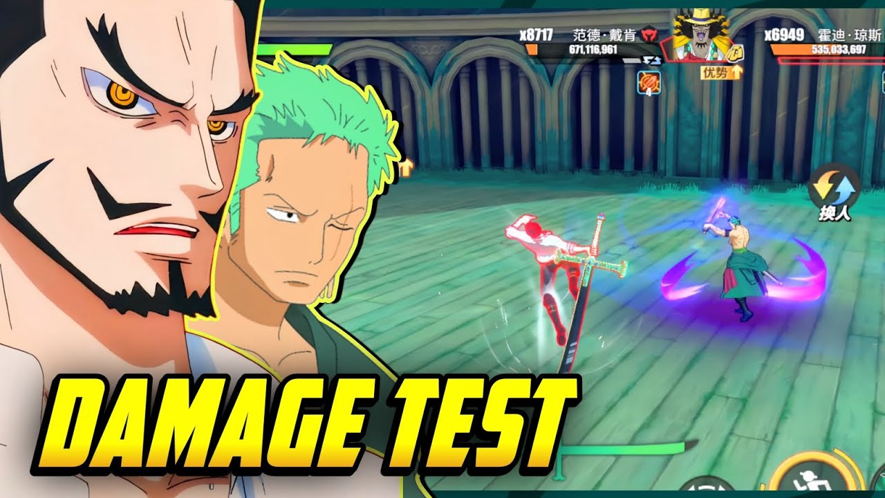 🔥 MAX MEDALS • Mihawk NW & Zoro PvE Damage Test • One Piece Fighting ...
