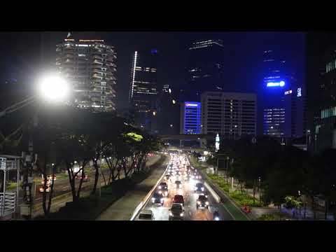 10 Hours City Traffic Sounds for Sleep | Highway Ambience At Night In Jakarta Indonesia