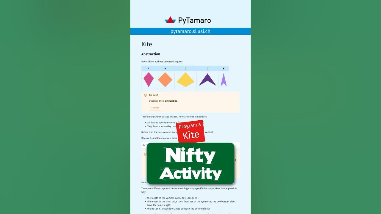 👩‍💻 Program a Kite in #Python with #PyTamaro - YouTube