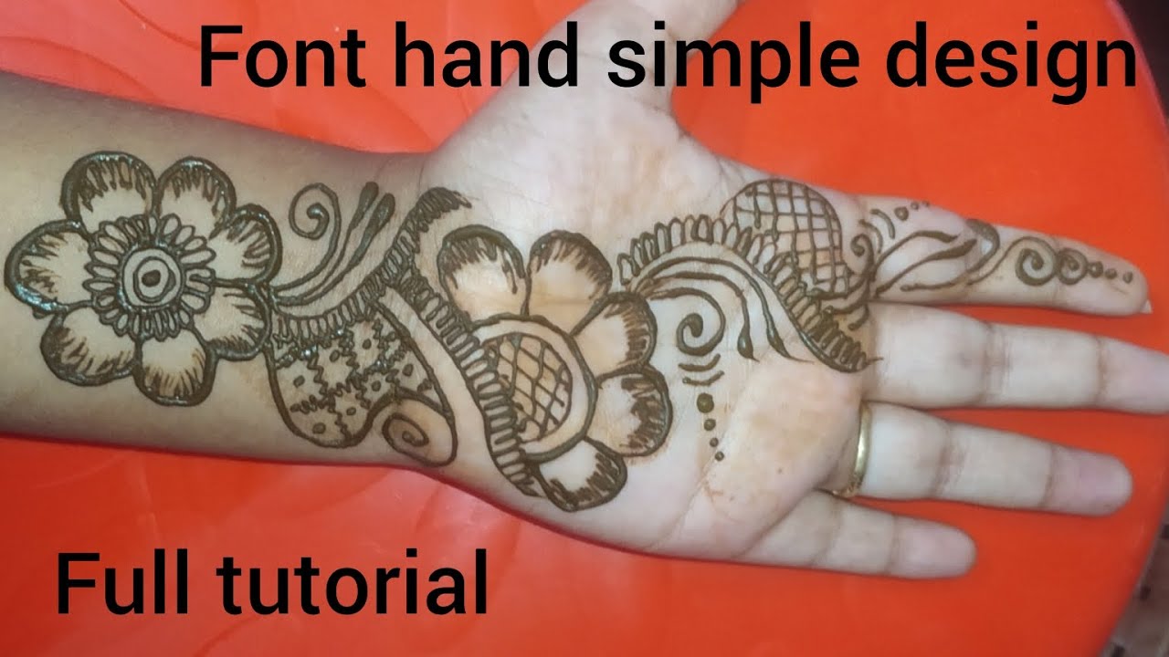 navratri / durga puja special simple font hand mehendi design... - YouTube