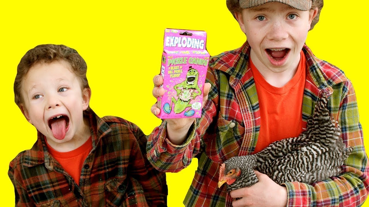 Kids taste Exploding Pickle Candy; What could possibly go wrong? - YouTube