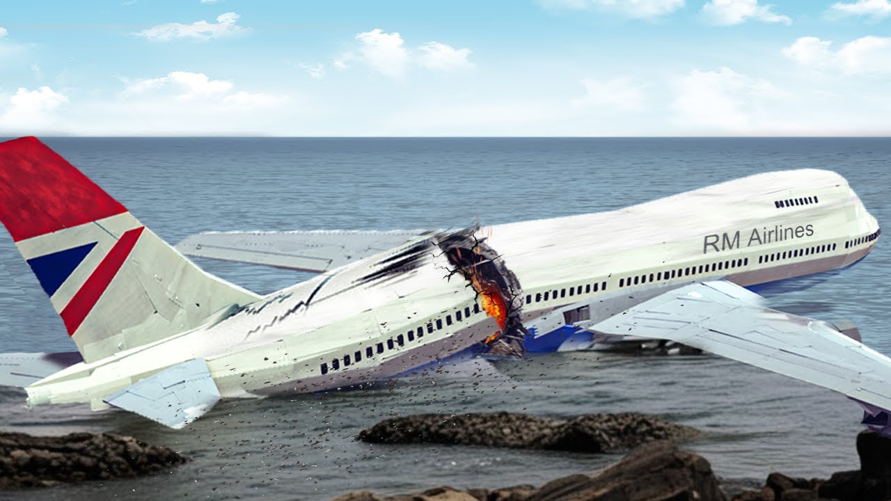 Bad Emergency Landing ON THE SEA - All Systems Failed ! Airplane ...