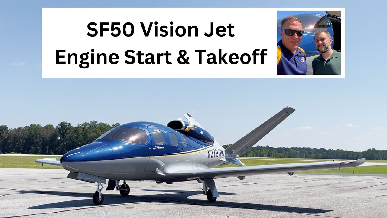 Amazing SF-50 Vision Jet Engine Start, Taxi and Takeoff (filmed by Matt ...