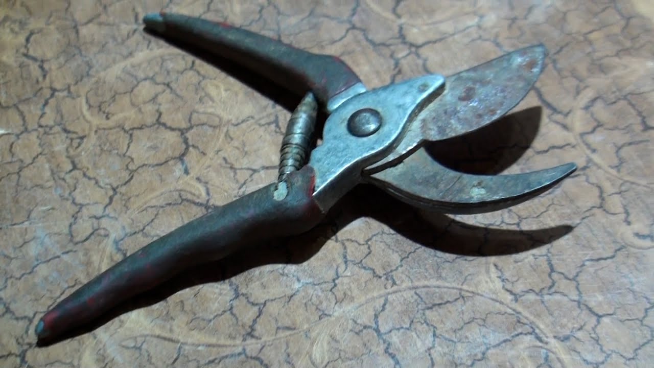 Old And Rusted Garden Shears Restoration | Garden Tools - YouTube