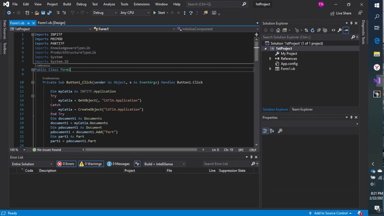 Catia Vbscript With Visual Basic1st Ep Demo Youtube