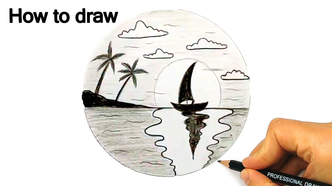 How to draw a Landcape with a pencil. Pencil sketch drawings - YouTube