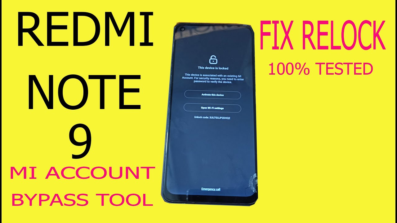 REDMI NOTE 9 MI ACCOUNT BYPASS FREE TOOL - YouTube