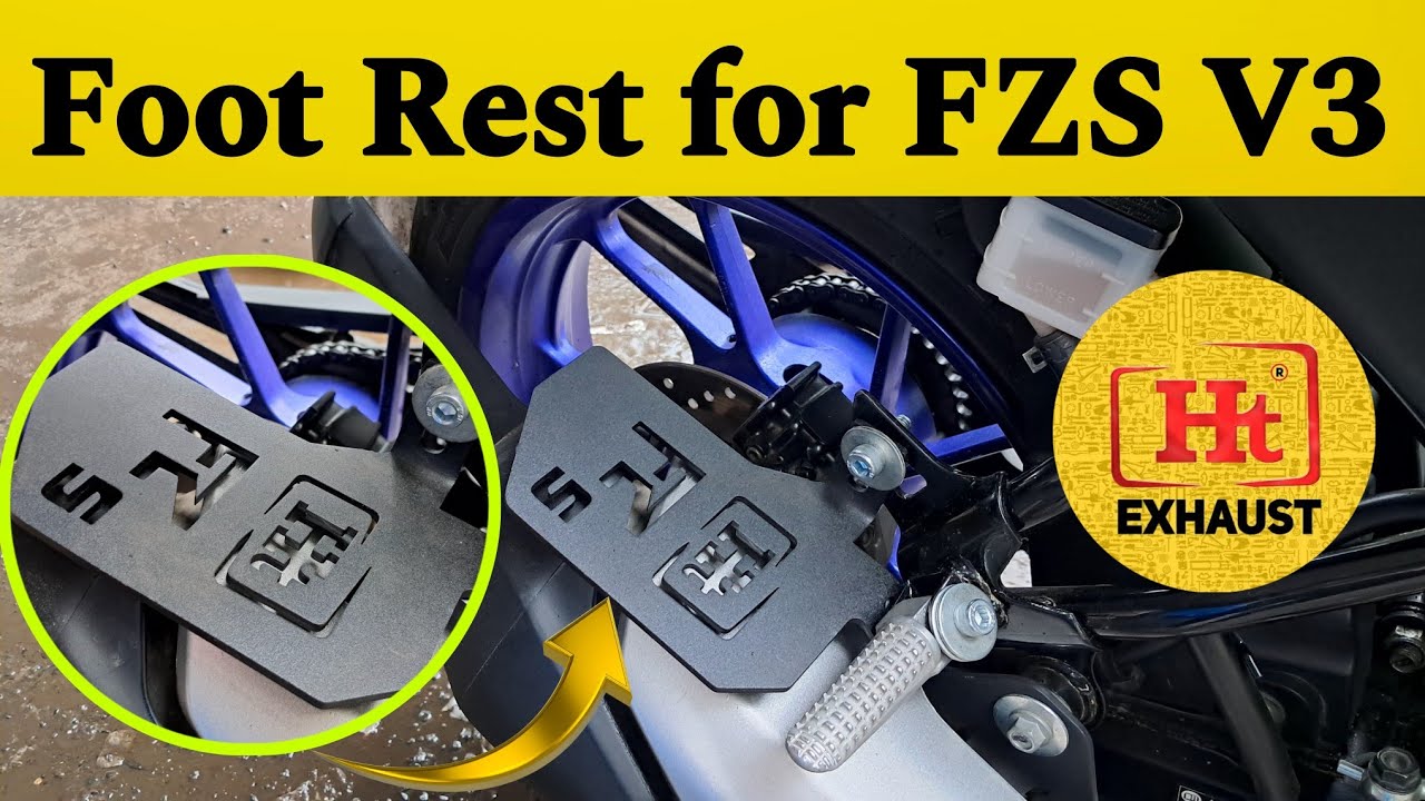 HT Exhaust Foot Rest for Yamaha FZS V3 | Unboxing, Installation and ...