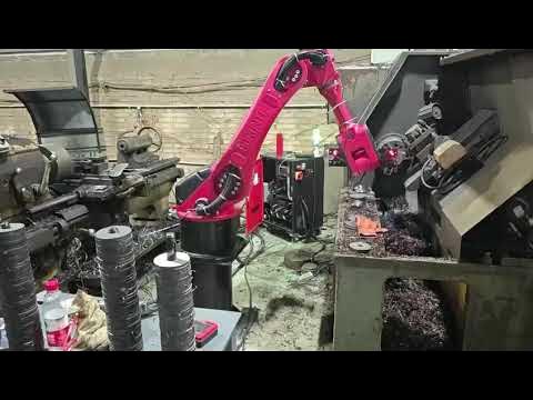 CNC job loading & unloading Robot. - YouTube