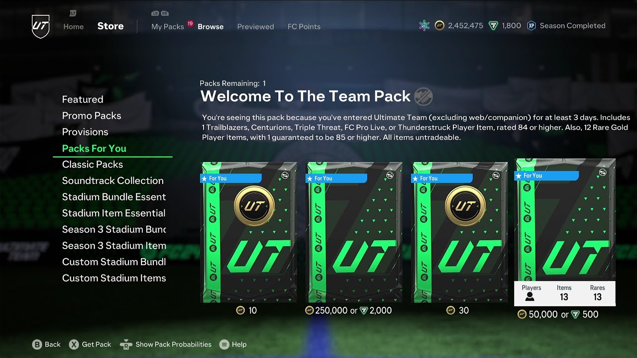 New Welcome To The Team Pack - FC 24 Future Stars FUT Store Pack Opening Content EAFC 24! FOR ...