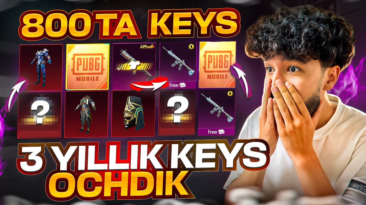 800+ KEYSDAN M416 LEDNIK TUSHURDIM☠️🔥 ENG OMADLI OPEN KEYS🥵 // PUBG ...