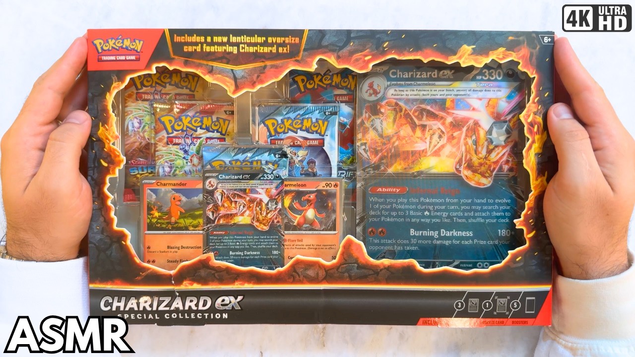 ASMR | Relaxing Pokemon Card Opening 🔥Charizard EX Special Collection ...