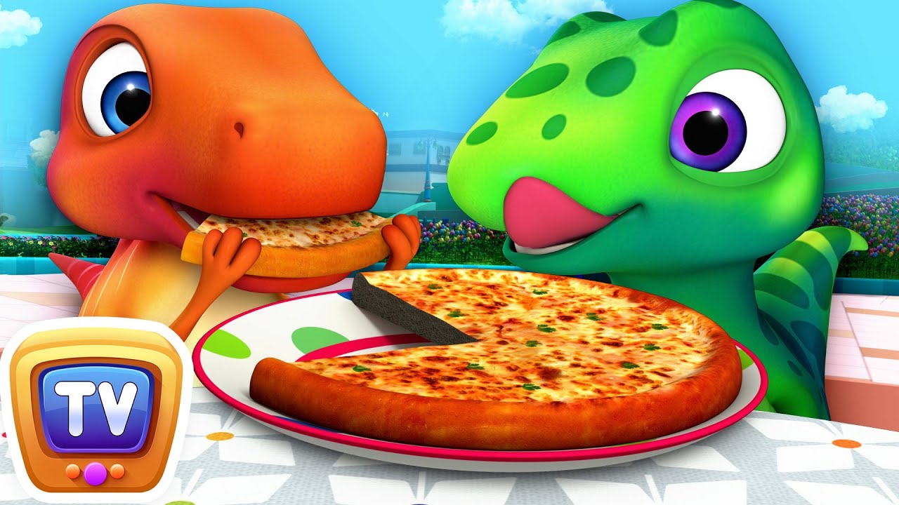 The Yummy Pizza Fractions Song with Jumblikans Dinosaurs - ChuChuTV ...