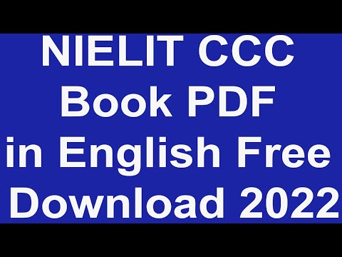 NIELIT CCC Book PDF in English Free Download 2022 - YouTube