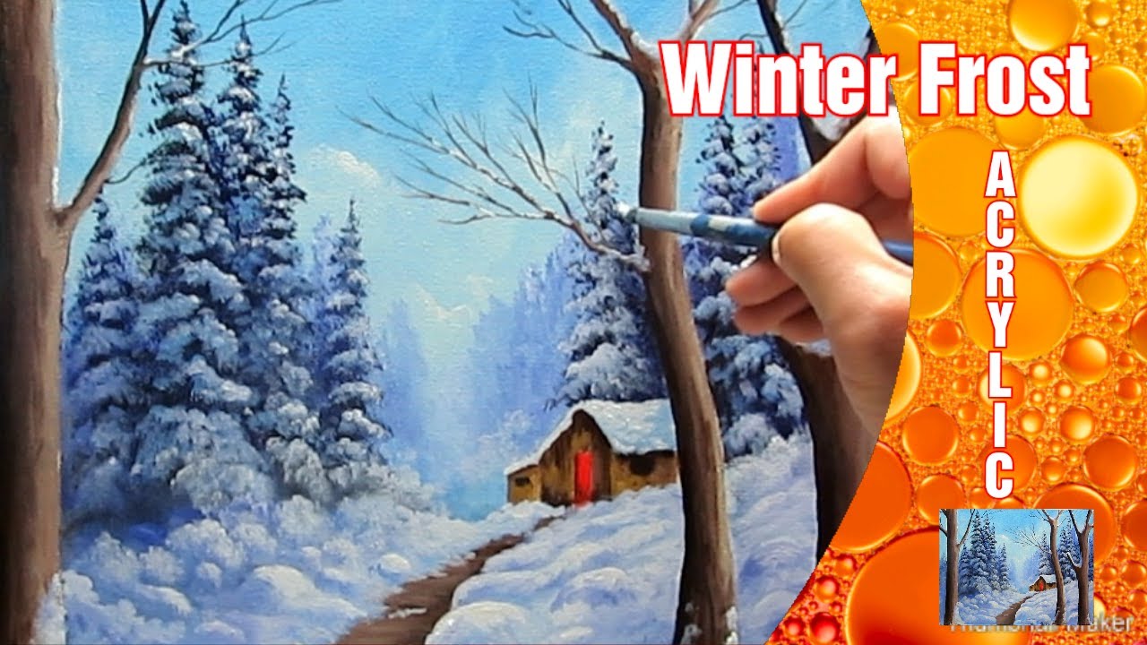 Winter Frost | beginners friendly winter landscape painting tutorial, # ...