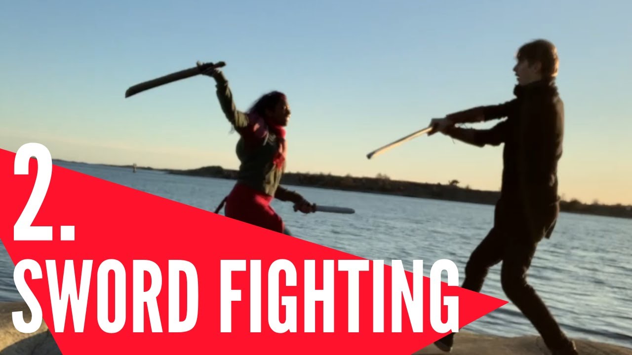 Sword fighting - LARP fencing by the sea - YouTube