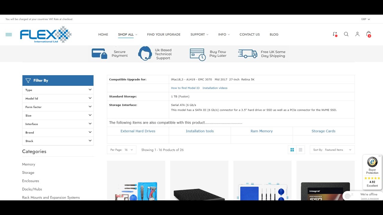 HDD/SSD and RAM upgrade options for 27-inch mid 2017 iMac (iMac18,3 ...