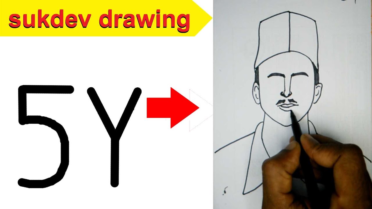 Shaheed Sukhdev(सुखदेव) Drawing 👍How to Draw Sukhdev drawing step by ...