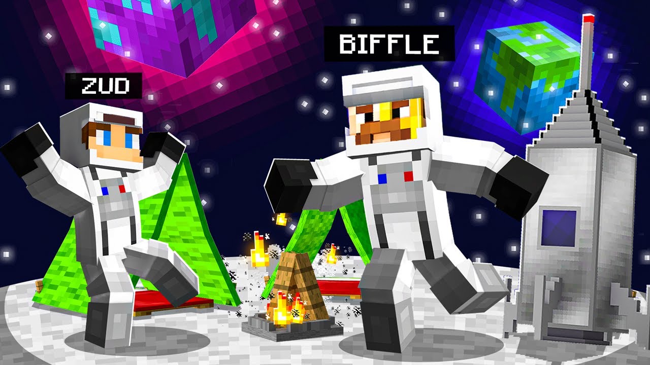 Building A Secret Moon Base on Camp Minecraft - YouTube