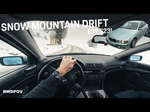 BMW E39 POV Snow Mountain Drifting | RAW Exhaust Sound | 4K