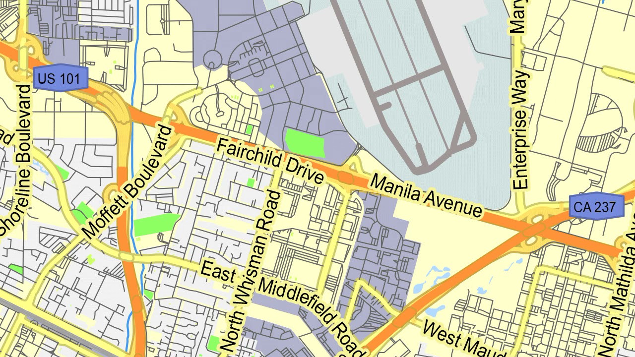 Mountain View California US editable layered PDF Vector Map - YouTube