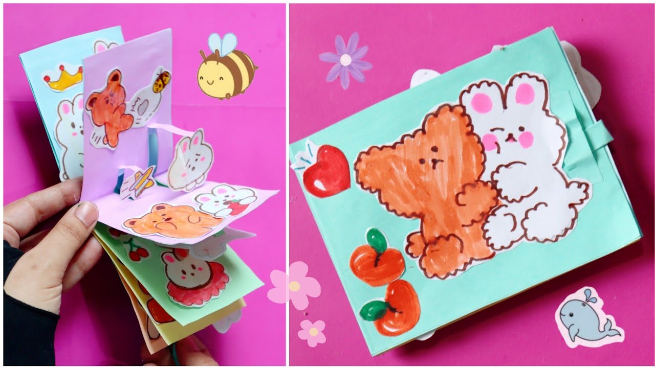 DIY Cute Stickers flip book | Fun book | game book - YouTube