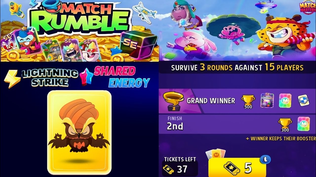 Match Rumble 5 Tickets | Lightning Strike +Shared Energy | Match ...