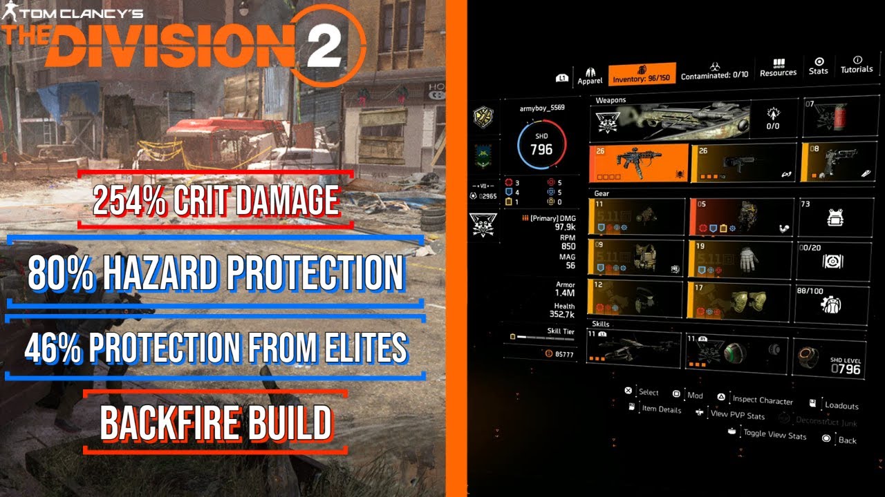 Tom Clancy's The Division 2 - BACKFIRE SOLO PVE BUILD - CRAZY DAMAGE ...