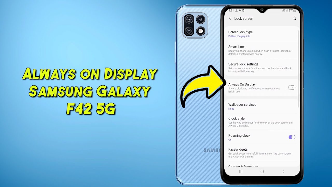 How to Enable Always on Display (AOD) in Samsung Galaxy F42 5G - YouTube