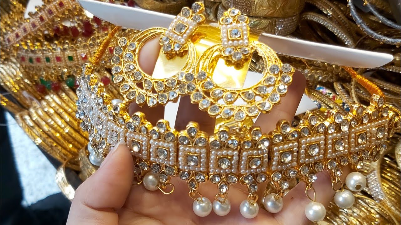 Full set jewellery with pearl combination - YouTube